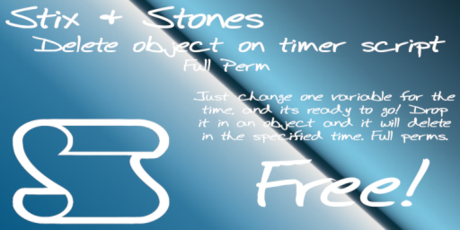 Second Life Marketplace - ~S&S~ Full Perm Delete Object on Timer Script